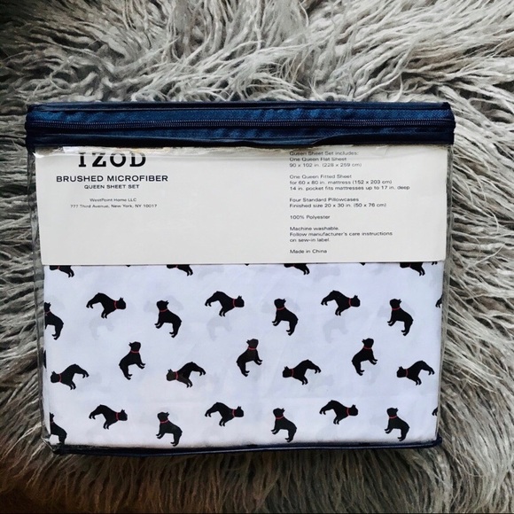 Izod | Bedding | Izod French Bulldog Frenchie Boston Twin Sheet Set ...